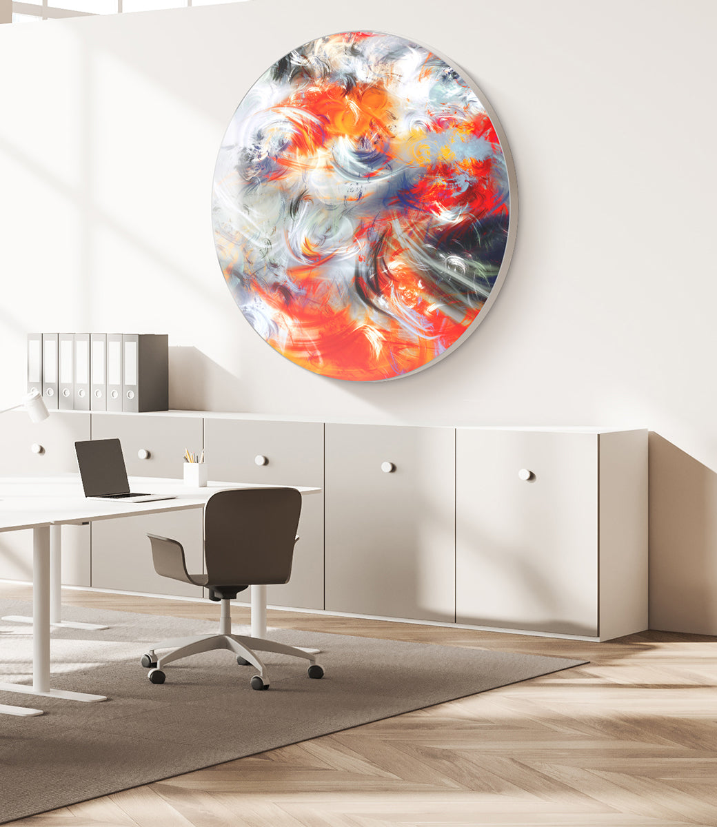 Rundes Akustikbild "Abstrakte Kunst" Design und Funktion vereint ...